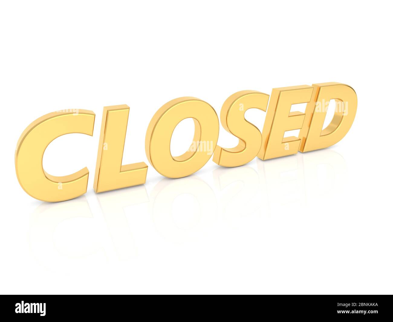 Closed inscription isolated on a white background. 3d render ...