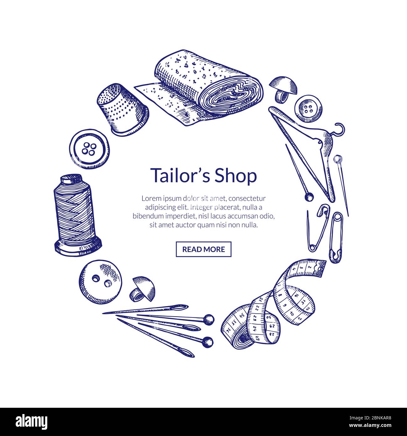 Vector hand drawn sewing elements Stock Vector Image & Art - Alamy