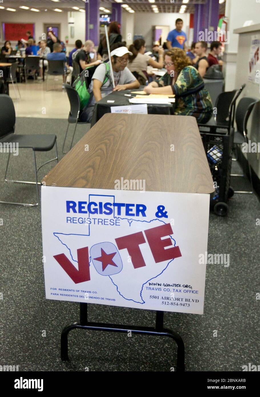 Austin Texas USA, September 25, 2012: Table set up at Austin Community ...