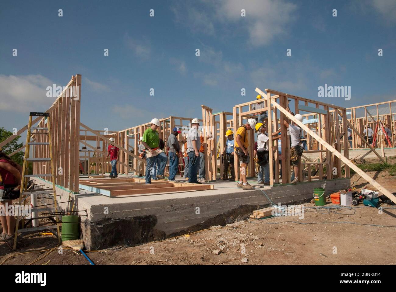 Austin Texas USA, 2012: Company employees volunteer their time to help ...