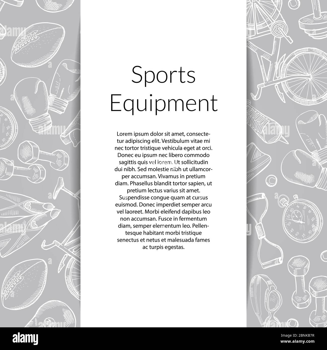 Vector hand drawn sports equipment background Stock Vector Image & Art ...