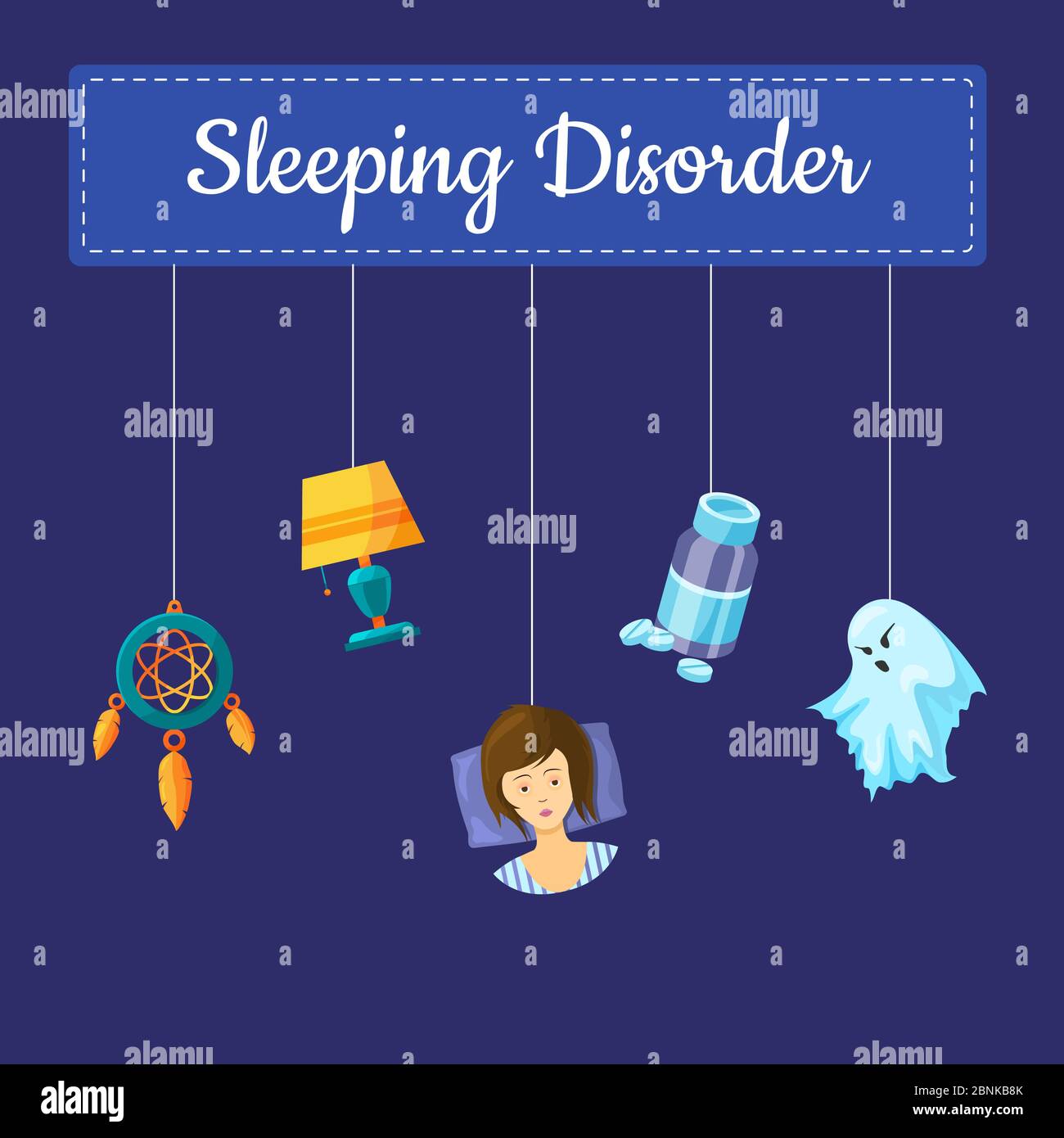 Vector sleeping disorder concept illustration Stock Vector Image & Art ...