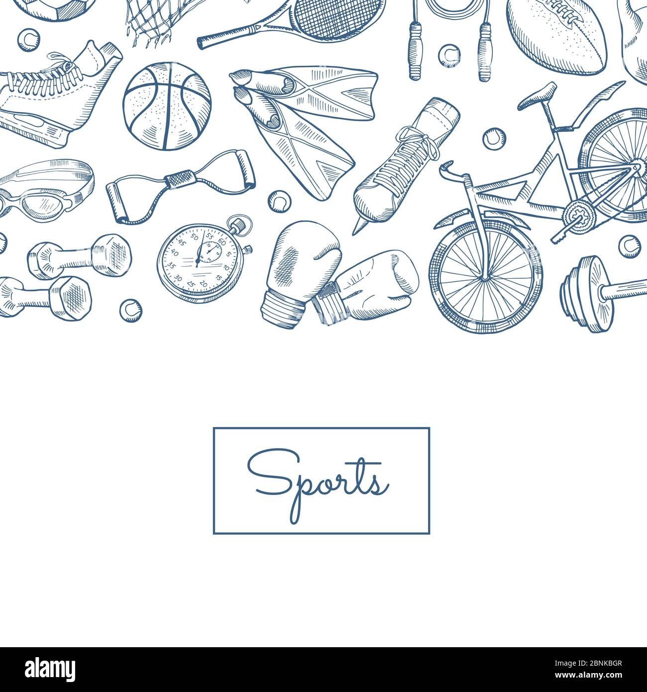 Vector hand drawn sports equipment illustration Stock Vector Image ...