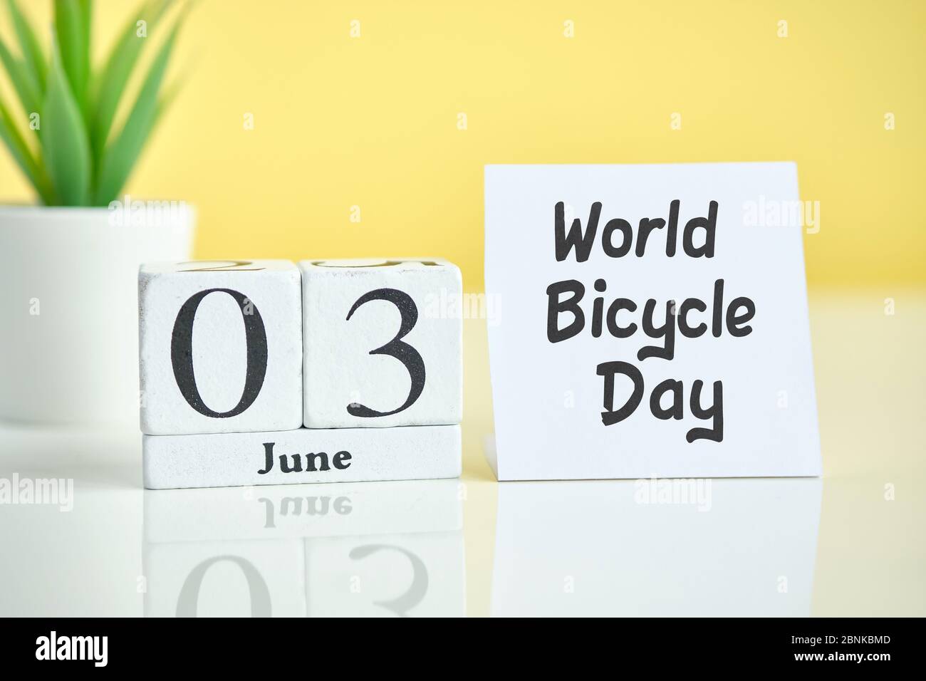 World Bicycle Day 03 third june Month Calendar Concept on Wooden Blocks ...