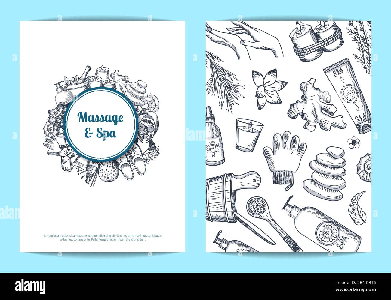 Vector hand drawn spa card, flyer template illustration Stock Vector ...