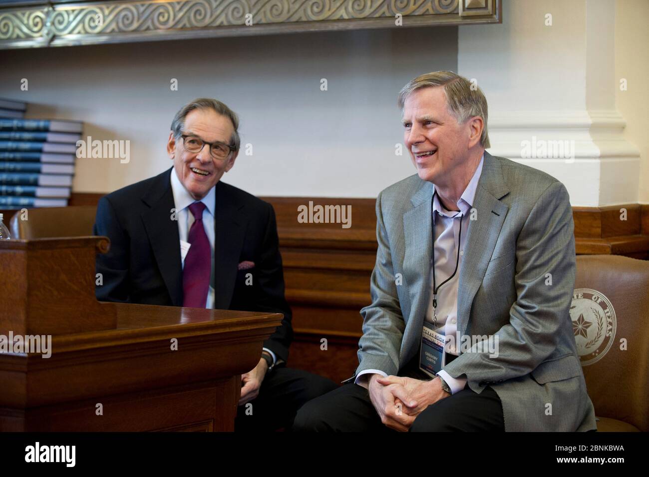Austin Texas USA, October 2012: Writer Robert Caro (l) speaks at the ...