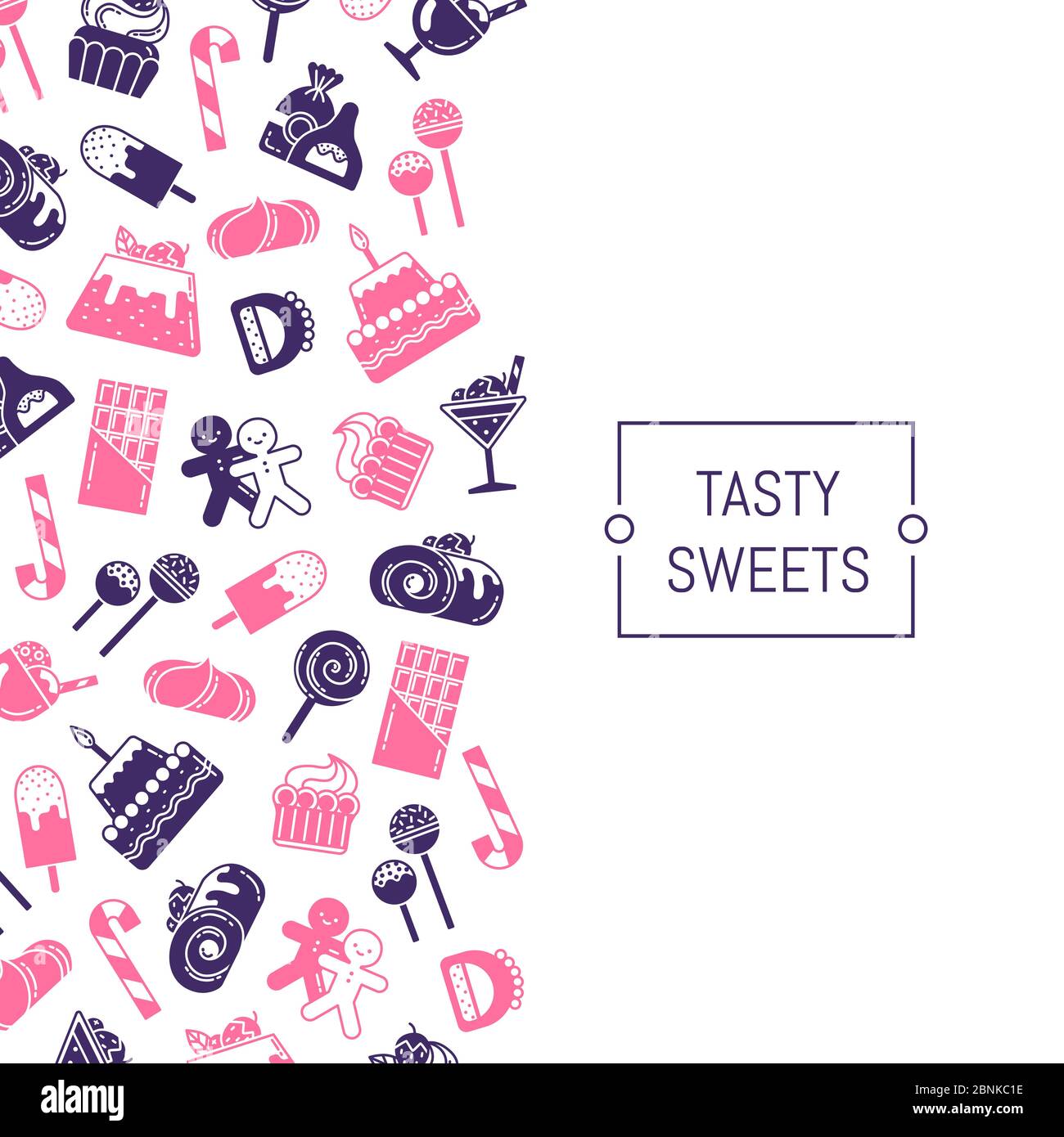 Vector flat style sweets icons Stock Vector Image & Art - Alamy
