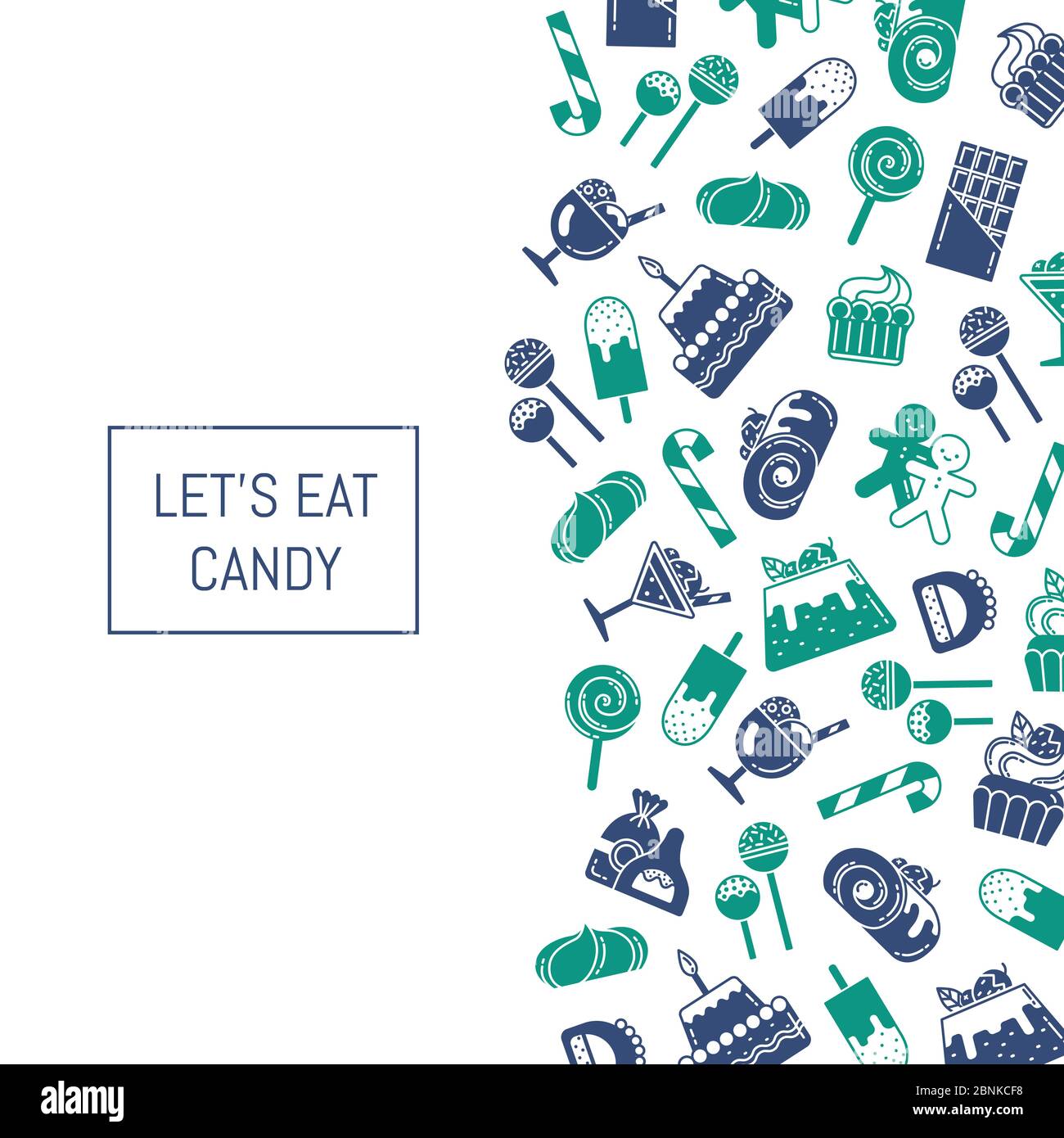 Vector flat style sweets icons background Stock Vector Image & Art - Alamy