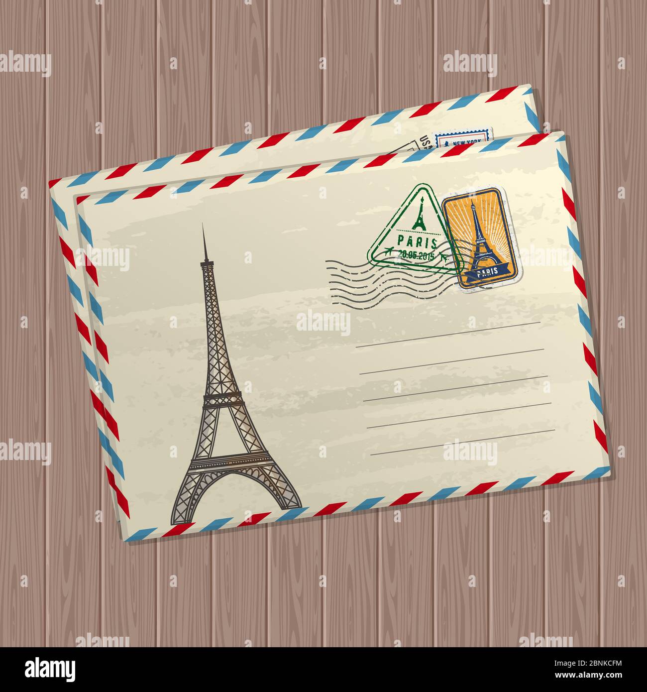 Vector vintage style letters with eiffel tower Stock Vector Image & Art ...
