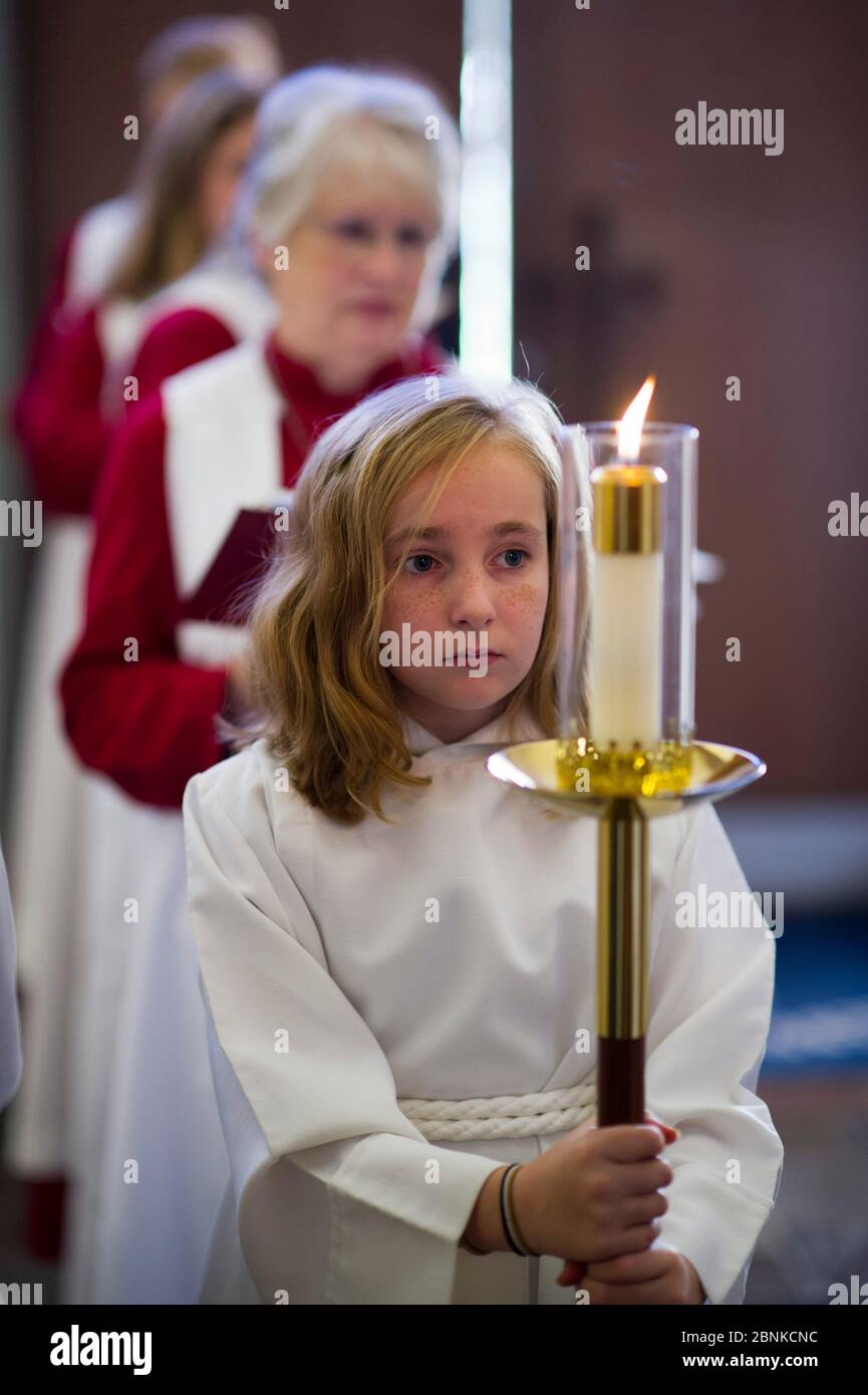 Austin, Texas USA, October 14 , 2012: Young female acolyte, with the ...