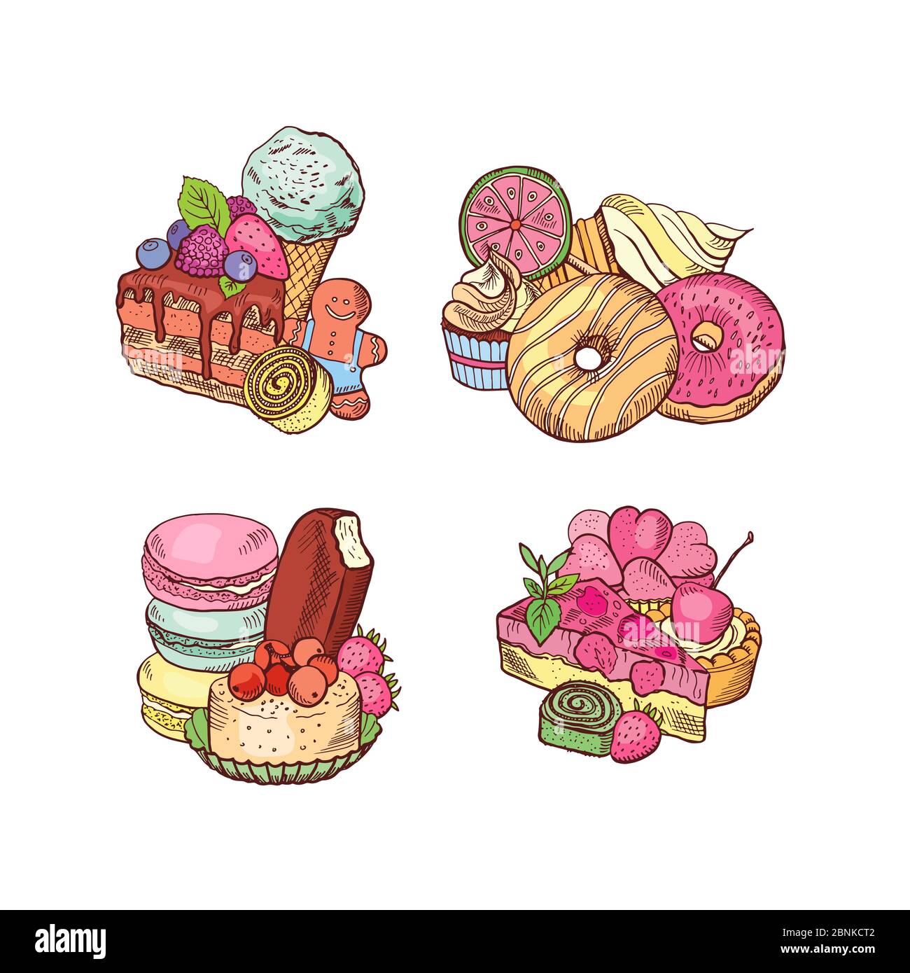 Vector hand drawn sweets piles set Stock Vector Image & Art - Alamy