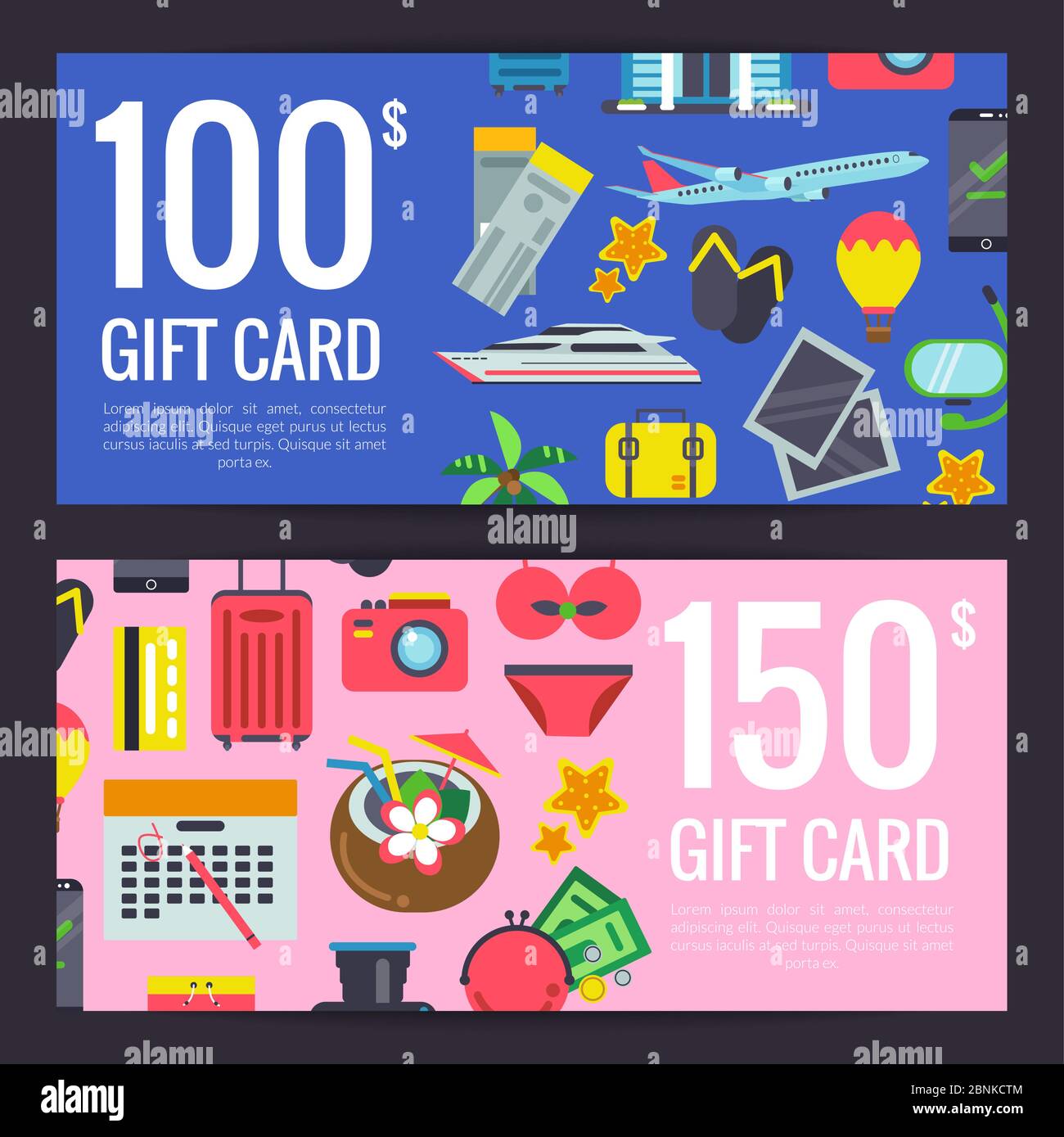 Vector flat travel discount or gift card Stock Vector Image & Art - Alamy