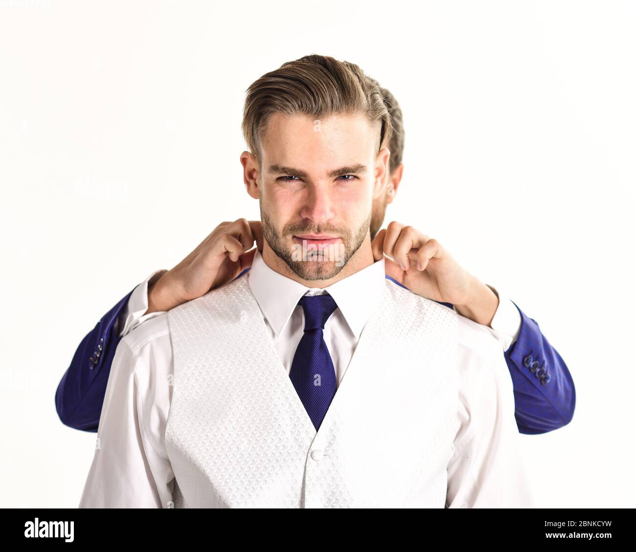 Man hands fixing modern Cut Out Stock Images & Pictures - Alamy