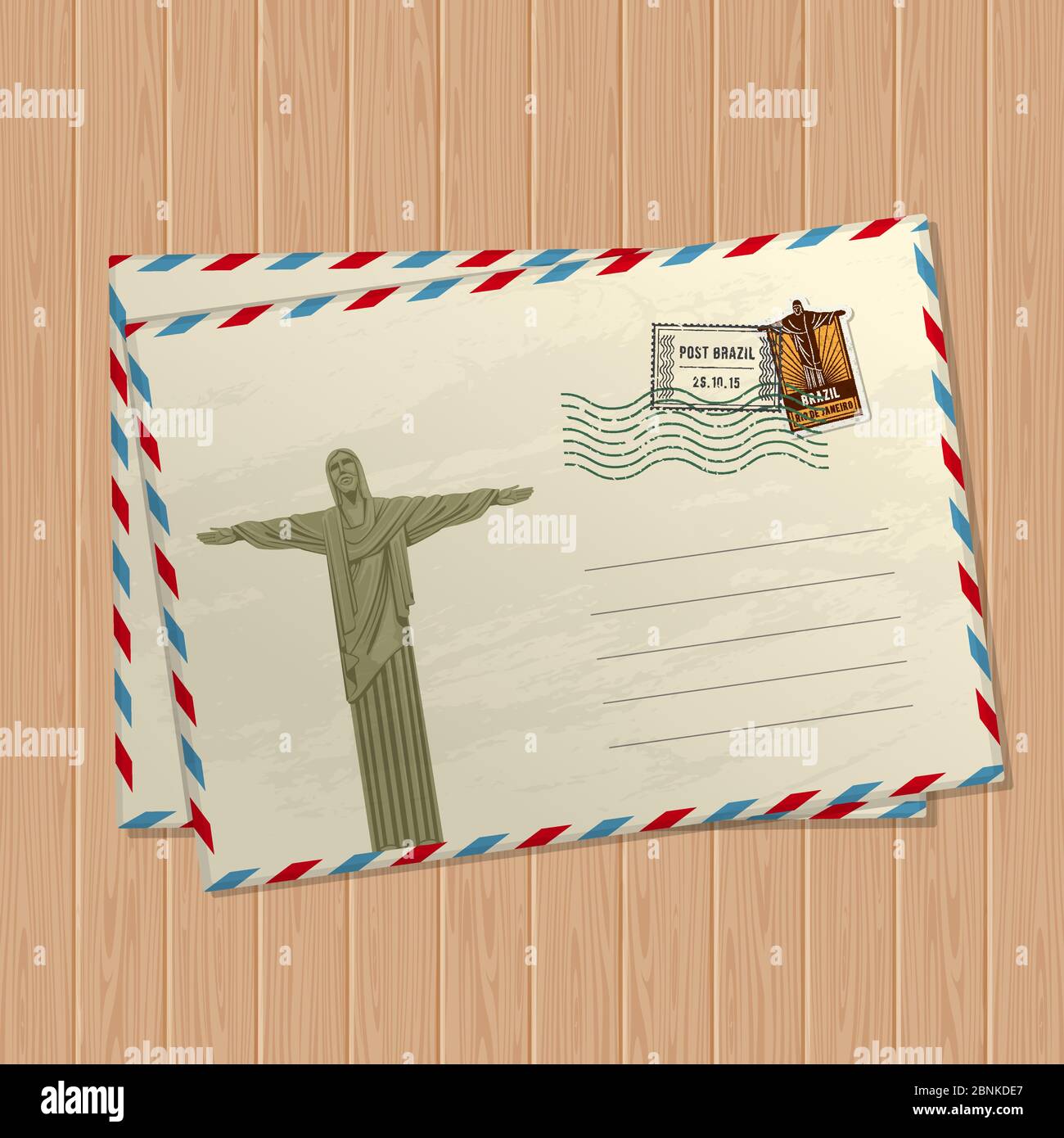 Vector vintage style letters with statue of jesus christ Stock Vector ...