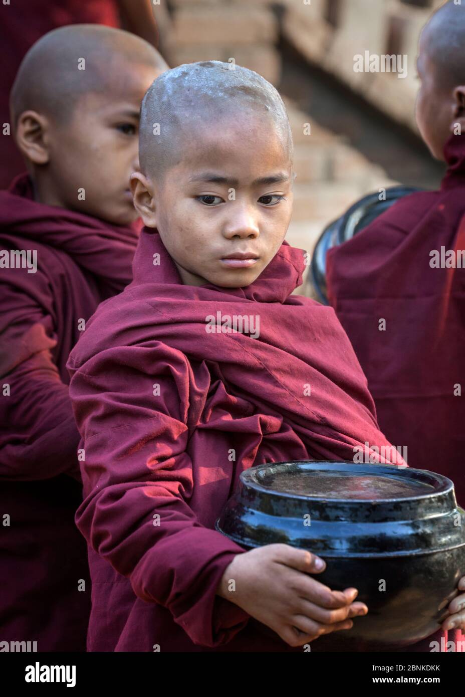 Burmese buddhist monks in red robes hi-res stock photography and images ...