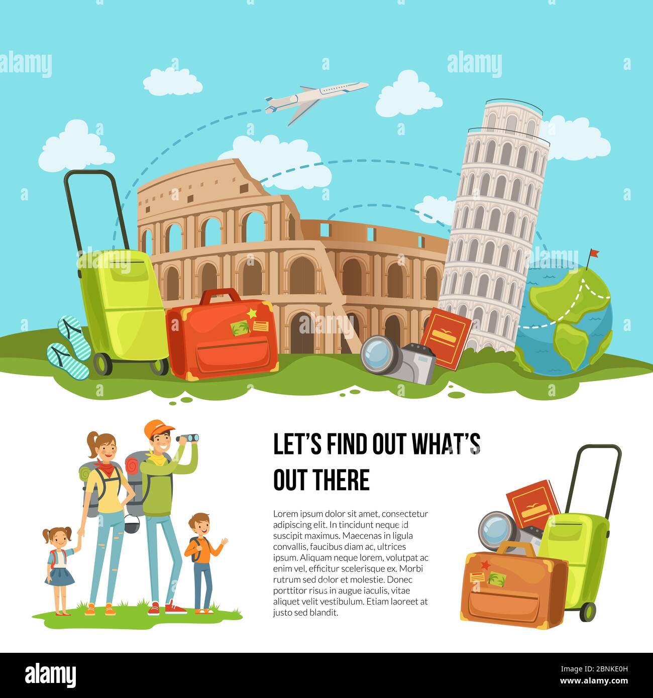Vector concept illustration italian sights Stock Vector Image & Art - Alamy