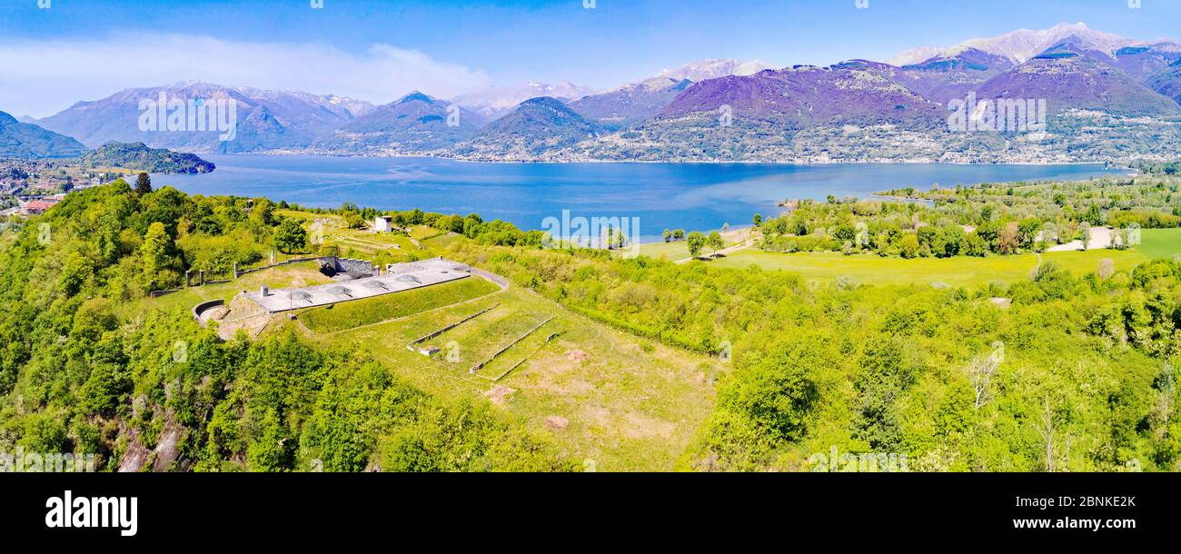 Colico - Lake Como (IT) - Forte di Montecchio - Aerial view Stock Photo ...