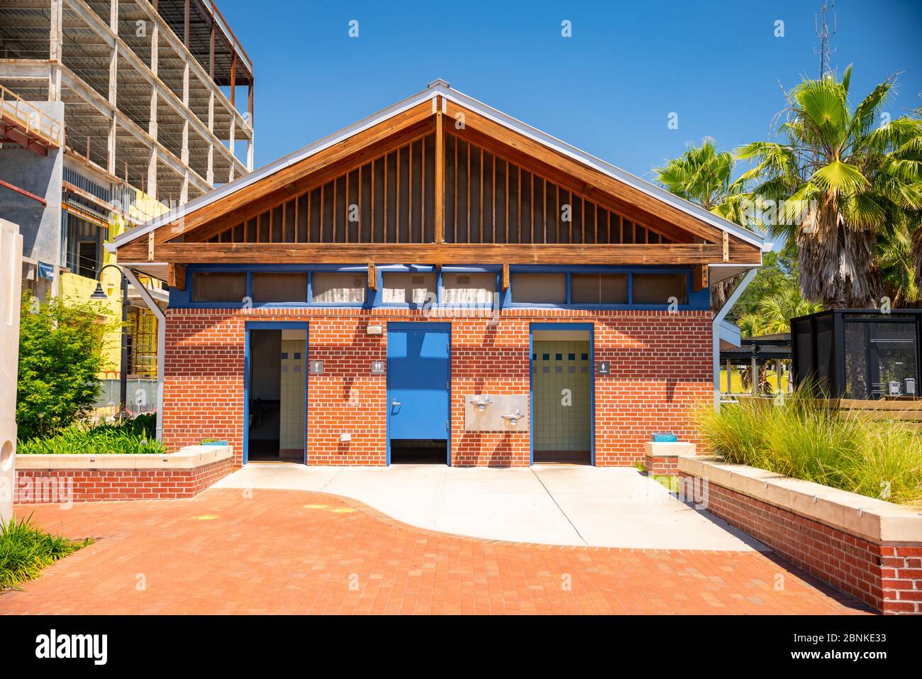 Public restrooms in the park Stock Photo - Alamy