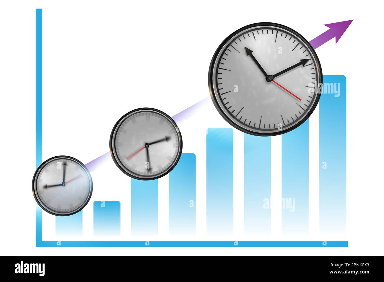 Illustration of the time and growth - 3d rendering Stock Photo - Alamy