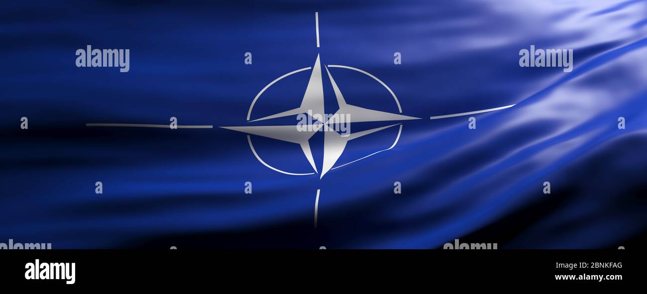 NATO flag background, North Atlantic treaty organization or North ...