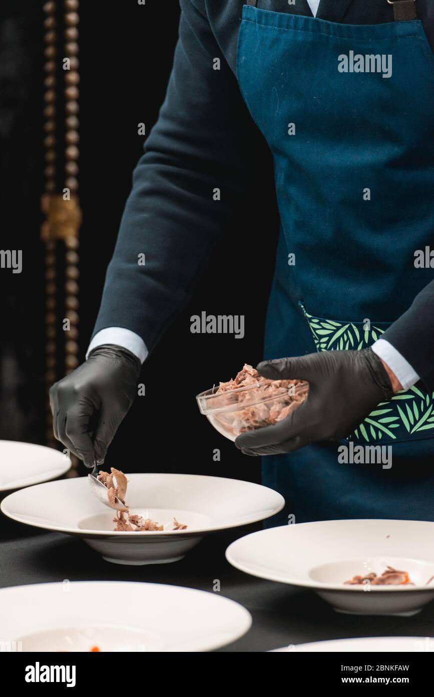 Traditional dish from Balkan cuisine - homemade lamb in a creamy sauce ...