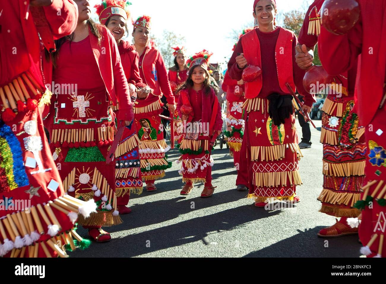 Austin, Texas USA, December 12, 2012: Colorful matachines (dancers) and ...