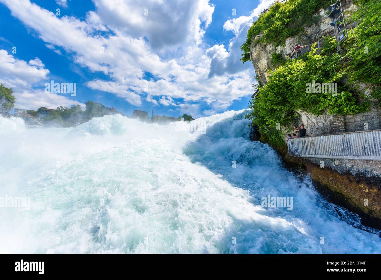 Rheinfall (Rhine Falls) in Switzerland between the cantons Schaffhausen ...