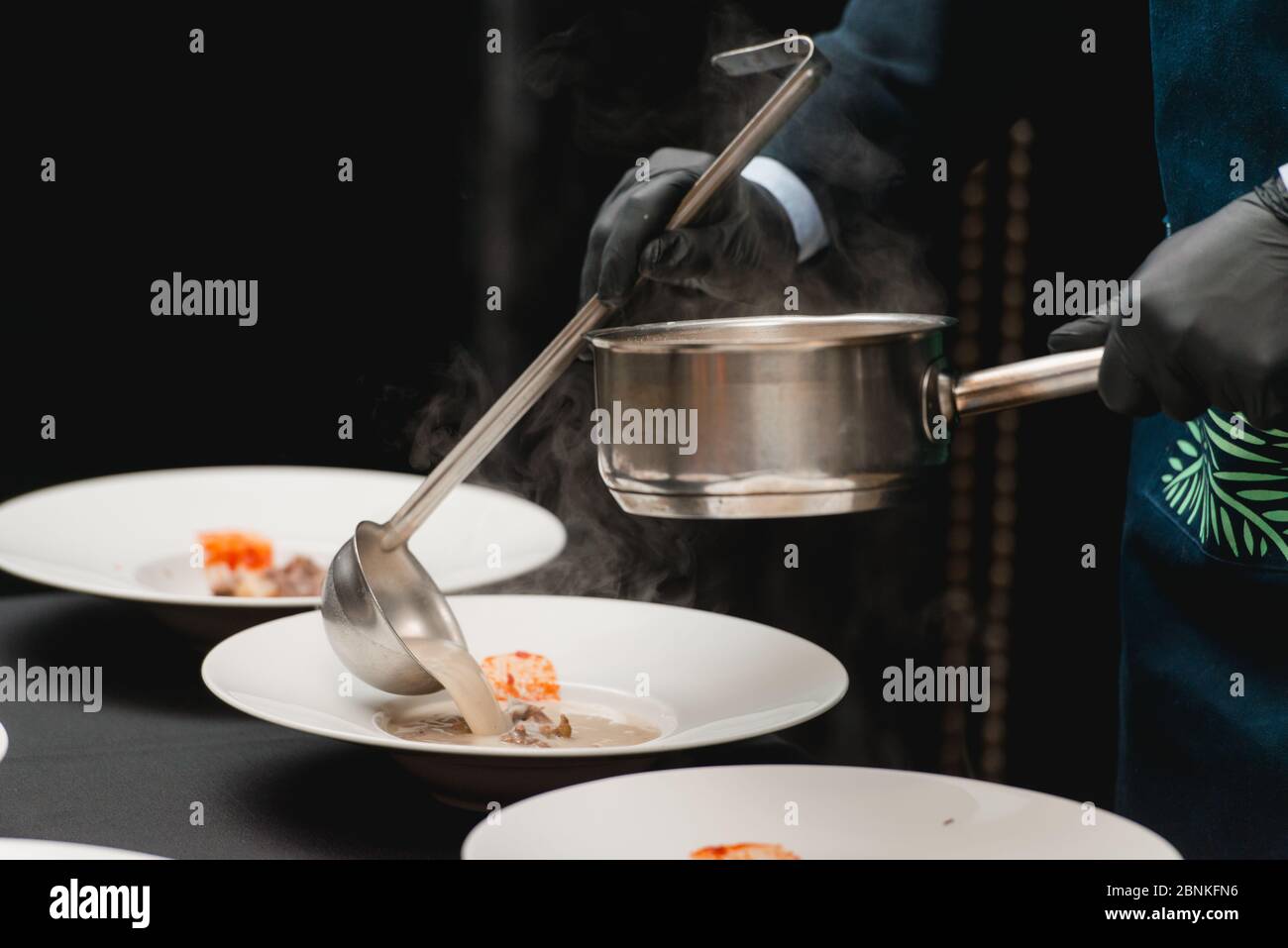 Traditional dish from Balkan cuisine - homemade lamb in a creamy sauce ...