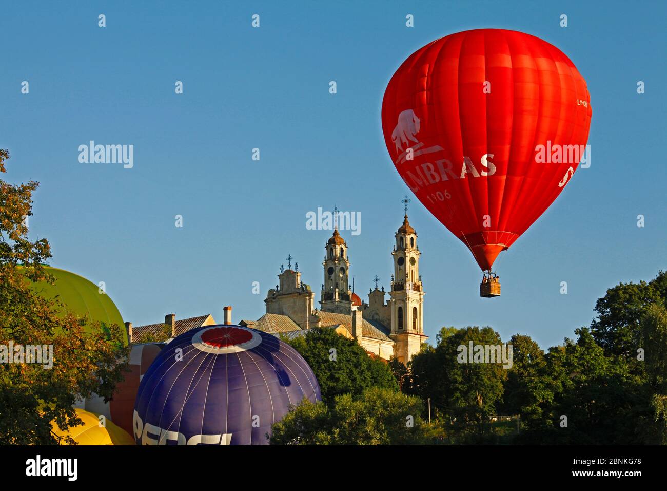 Baltic States, Lithuania, Vilnius, capital city, sightseeing flight ...