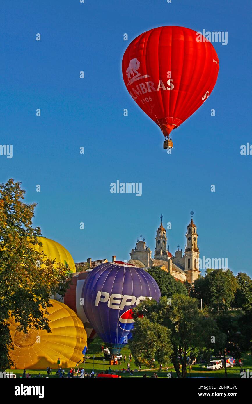 Baltic States, Lithuania, Vilnius, capital city, sightseeing flight ...