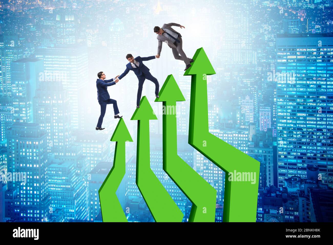 Colleagues helping each other to improve the results Stock Photo - Alamy