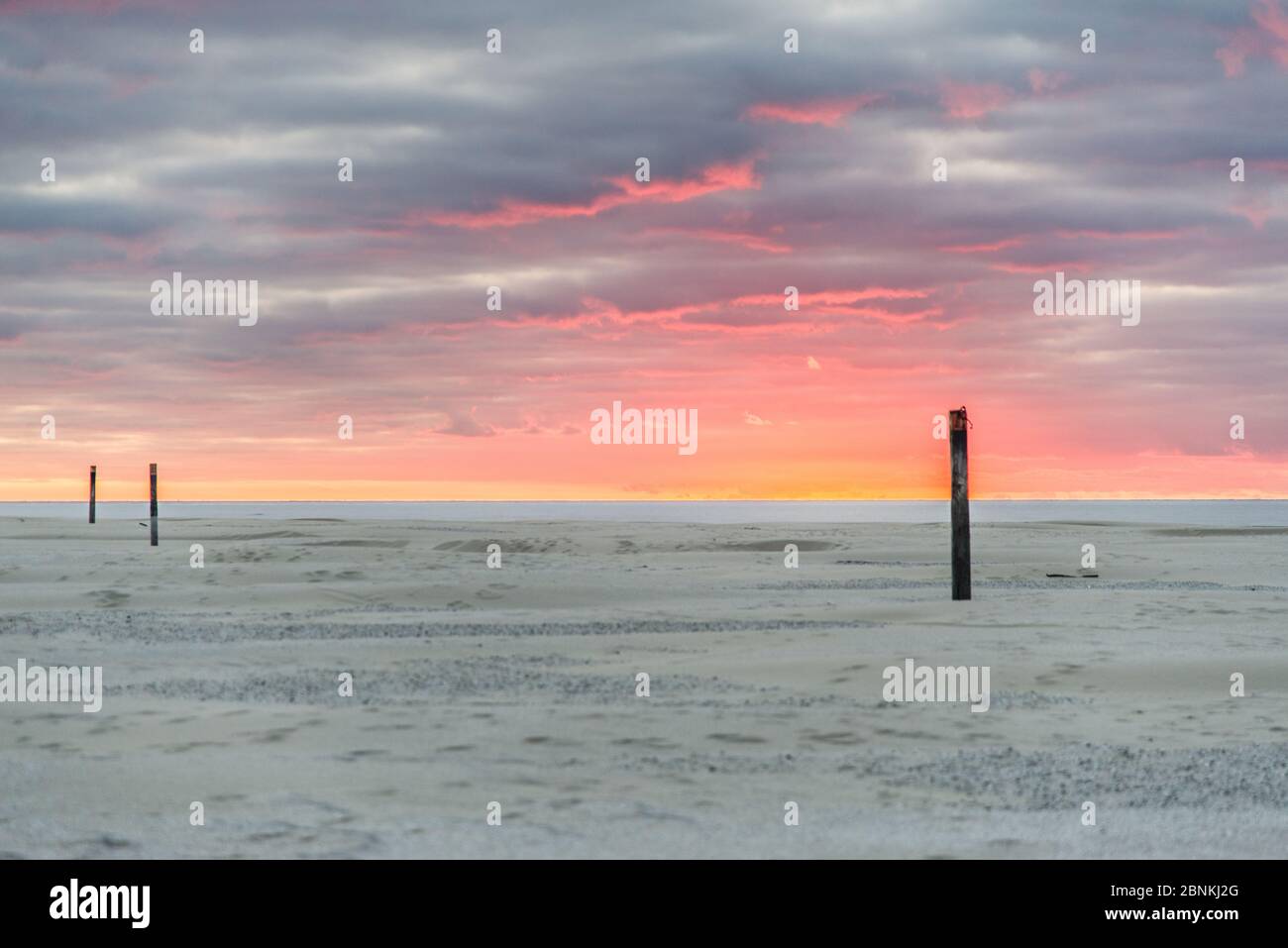 North Sea beach with evening sky Stock Photo - Alamy