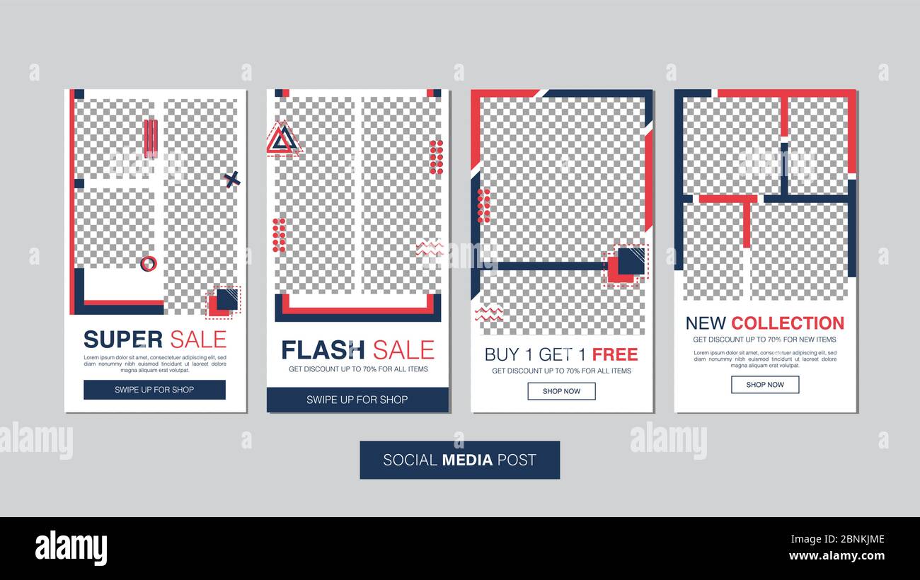 Sale mobile template collection for promotion sale with geometric style ...