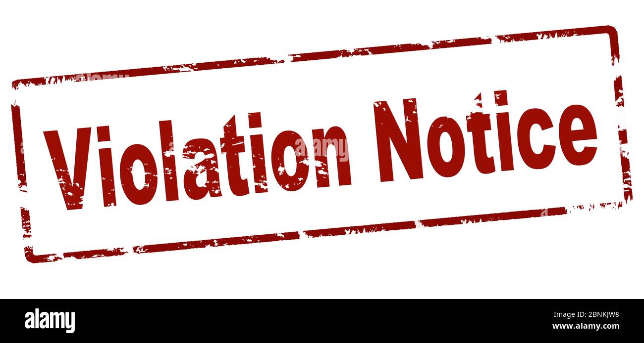 Rubber stamp with text violation notice inside, vector illustration ...