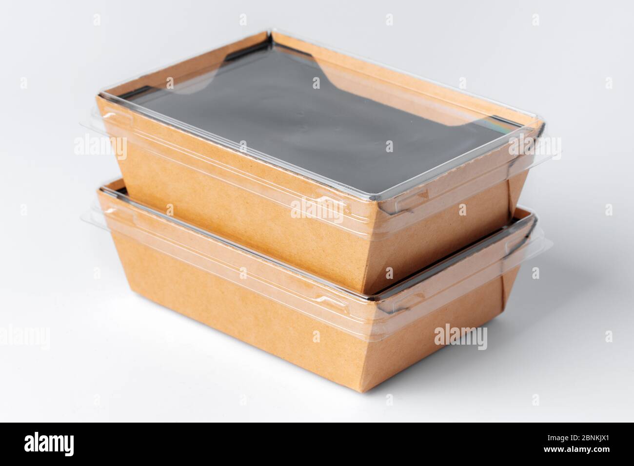 Cardboard brown food box pack isolated on white background Stock Photo ...