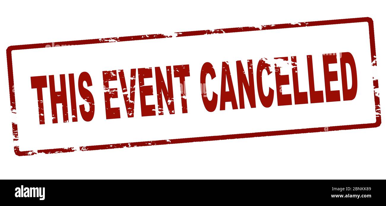 Rubber stamp with text this event cancelled inside, vector illustration Stock Photo - Alamy