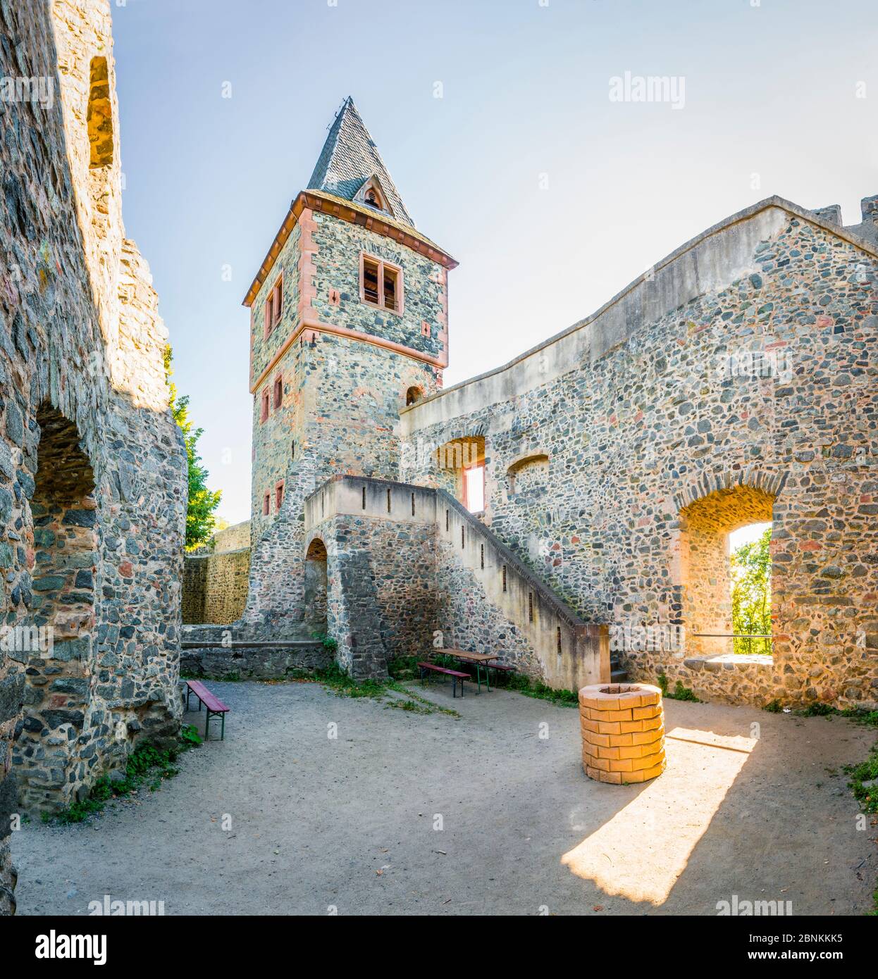 Frankenstein Castle south of Darmsatdt, Eberstadt, Odenwald, mystical ...