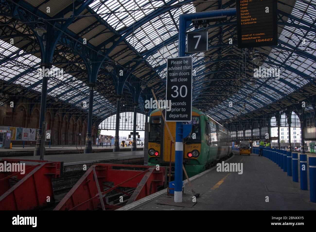 Staff at Brighton Train Station UK wearing high-vis jackets Stock Photo ...