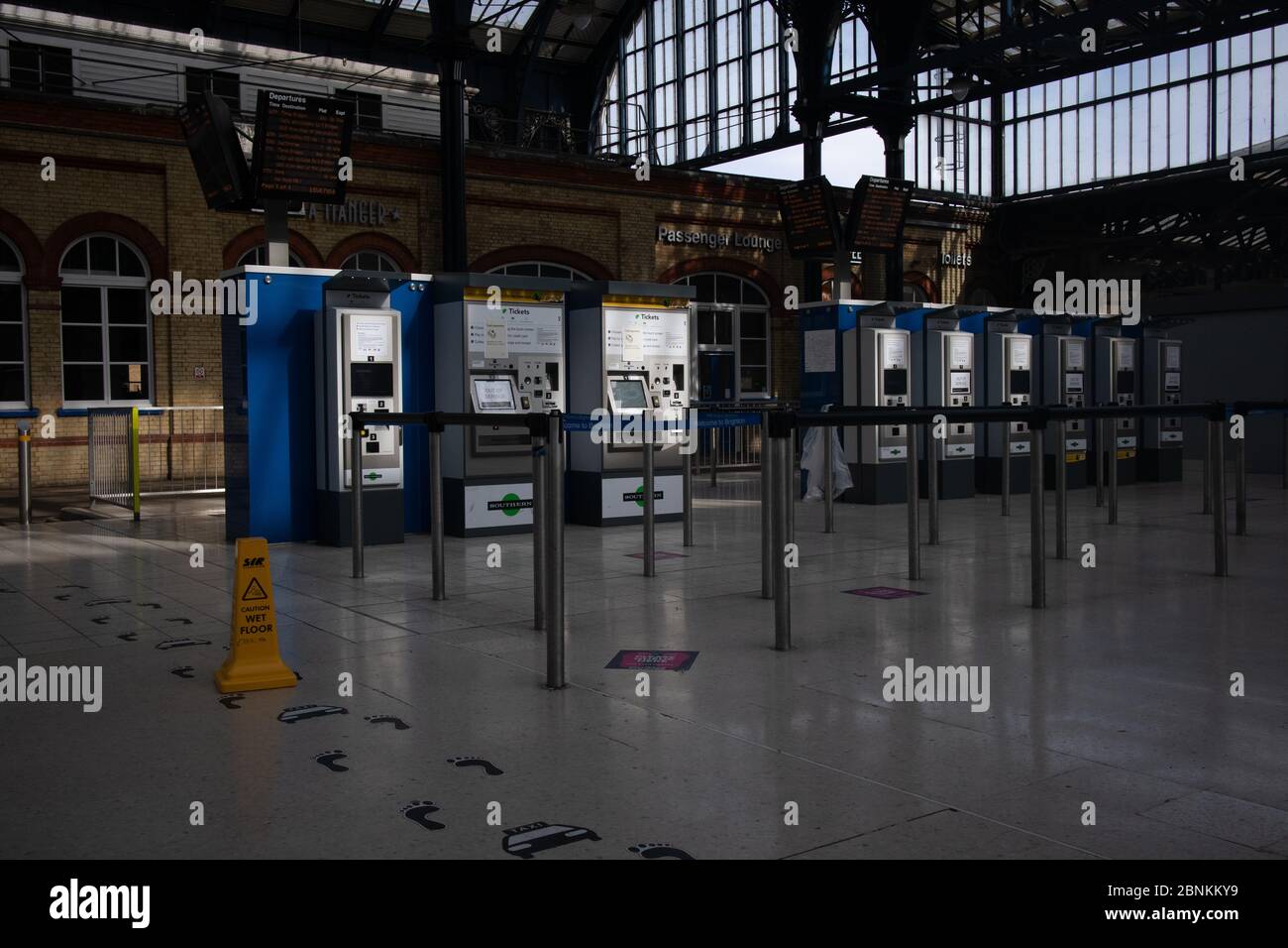 Inside empty Brighton Train Station UK Stock Photo - Alamy