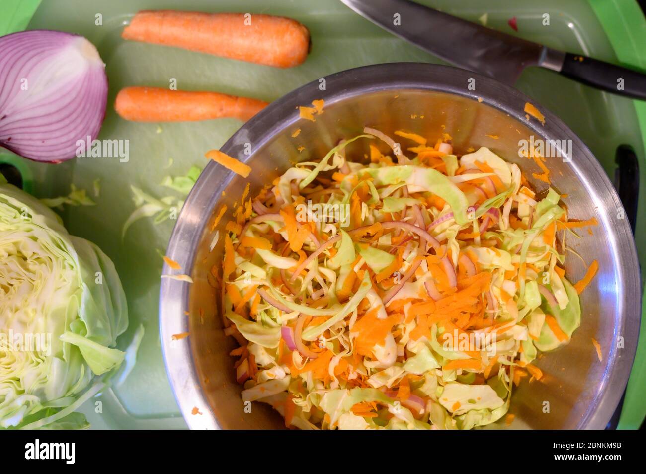 Making Coleslaw at home Stock Photo - Alamy