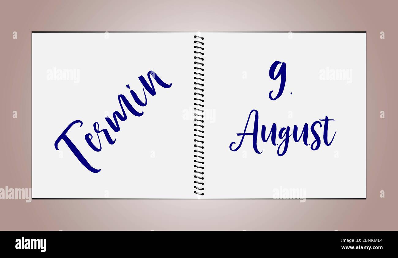 Calendar date august 9 hi-res stock photography and images - Alamy
