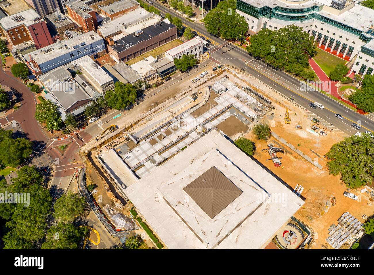 Aerial photo Tallahassee FL State Capitol Building under expansion ...