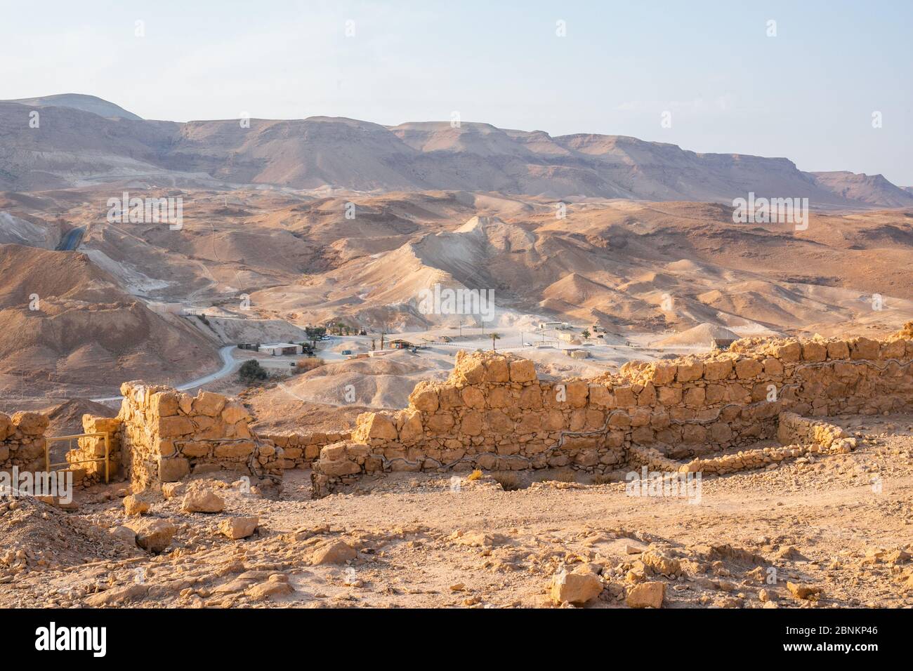 View on the ruins of the Masada fortress in the Judaean Desert, Israel ...