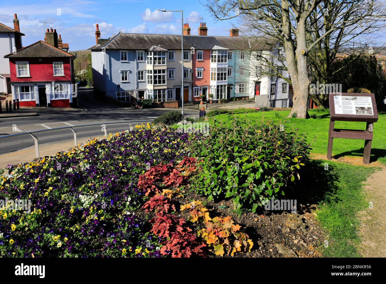 Market Hill gardens, Maldon town, Essex County, England, UK Stock Photo ...