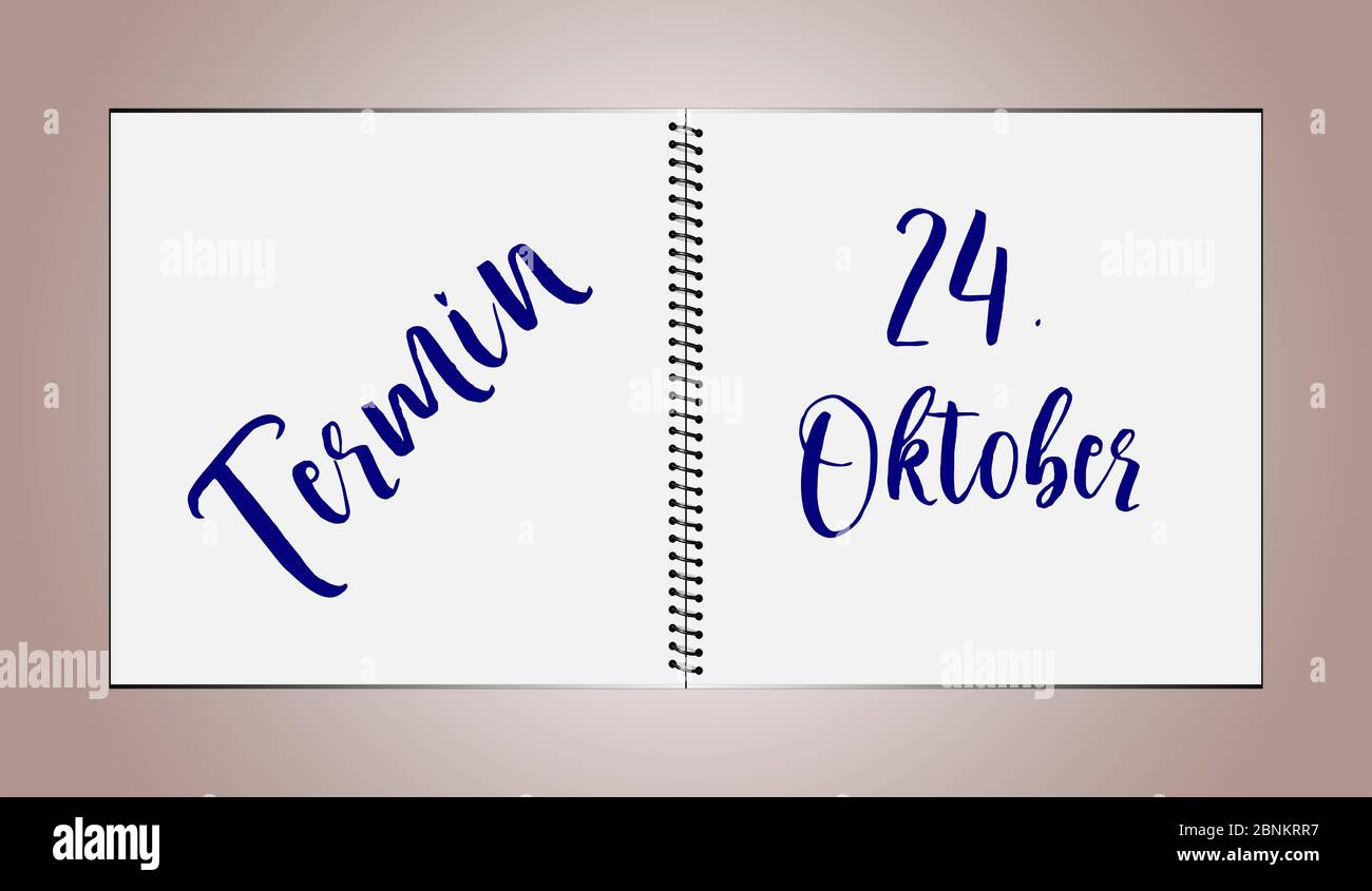 A desk diary shows the date October 24th Stock Photo - Alamy