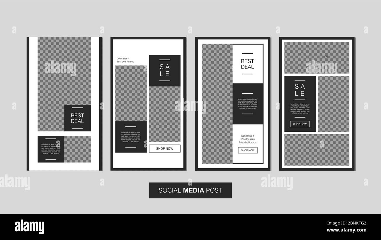 Social media sale post Black and White Stock Photos & Images - Alamy