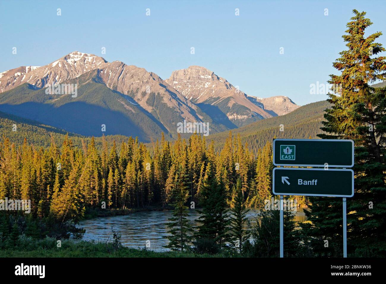 Street signs at Banff, Banff National Park, Alberta, Rocky Mountains ...