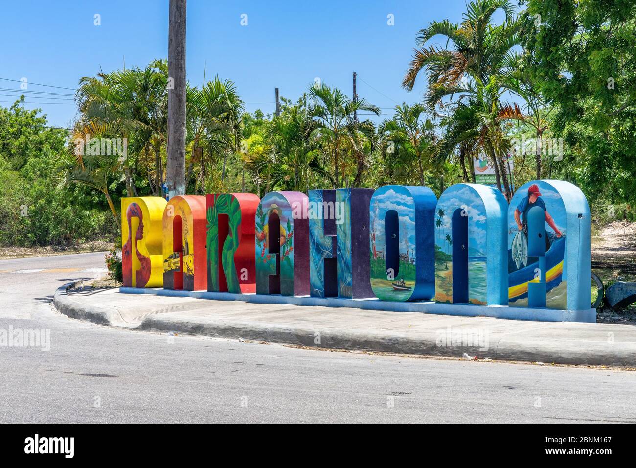 Decorative lettering at the entrance to barahona hi-res stock ...