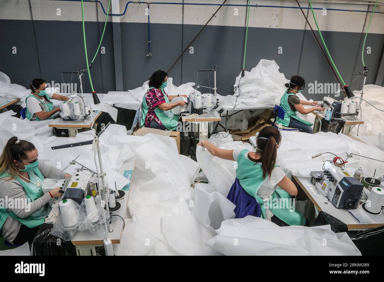 May 15, 2020: 15 May 2020 (Malaga) A textile protective garment factory ...