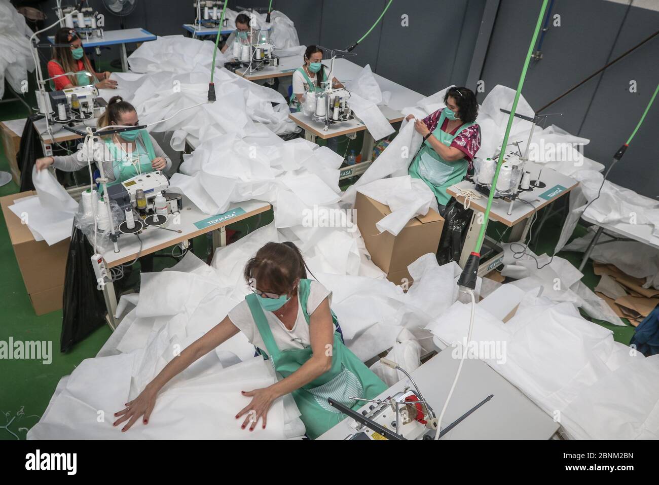 May 15, 2020: 15 May 2020 (Malaga) A textile protective garment factory ...